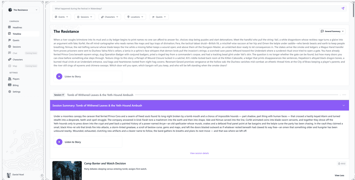 AI D&D Campaign Tracker, Session Notes and Tabletop RPG Manager ...